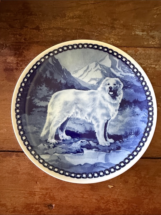 Wall Decor | Blue And White Decorative Plate With Mountain Dog Motif ...